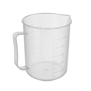 Othmro 500ml Plastic Graduated Cups Measuring Cup PP Plastic Graduated Beaker Clear Scale Cups Liquid Measuring Mixing Cups Graduated Plastic Measuring Cups for Lab Kitchen Liquids Transparent