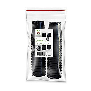 xGarden - Lightweight Economy Net Pots - Thin Lip & Slotted Sides - for Hydroponics & Aquaponics - UV Resistant & BPA Free Plastic - Indoor or Outdoor Growing - Black 2" Round Mesh Pot Cups - 50 Pack