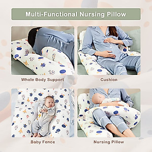 SEEDNUR Pregnancy Pillows U Shaped Full Body Maternity Pillow with Removable Cover 70 Inch Maternity Pillows for Sleeping(Gray)