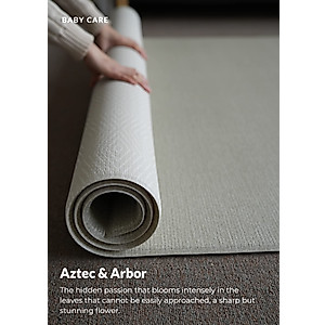 Baby Care Play Mat (Medium, Hygge - Aztec & Arbor) 73" x 49" Original One-Piece Reversible Rollable Waterproof Play Mat for Infants, Babies, Toddler, and Kids