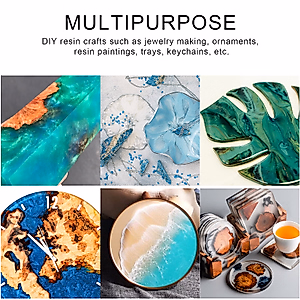 Epoxy Resin Clear Crystal Coating Kit 600ml/23oz - 2 Part Casting Resin for Art, Craft, Jewelry Making, River Tables, with Resin Glitter, Gloves, Measuring Cup and Wooden Sticks