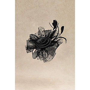 BABEYOND Fascinator Hats for Women Tea Party Kentucky Headband Derby Wedding Flower Feathers Hair Clip Black