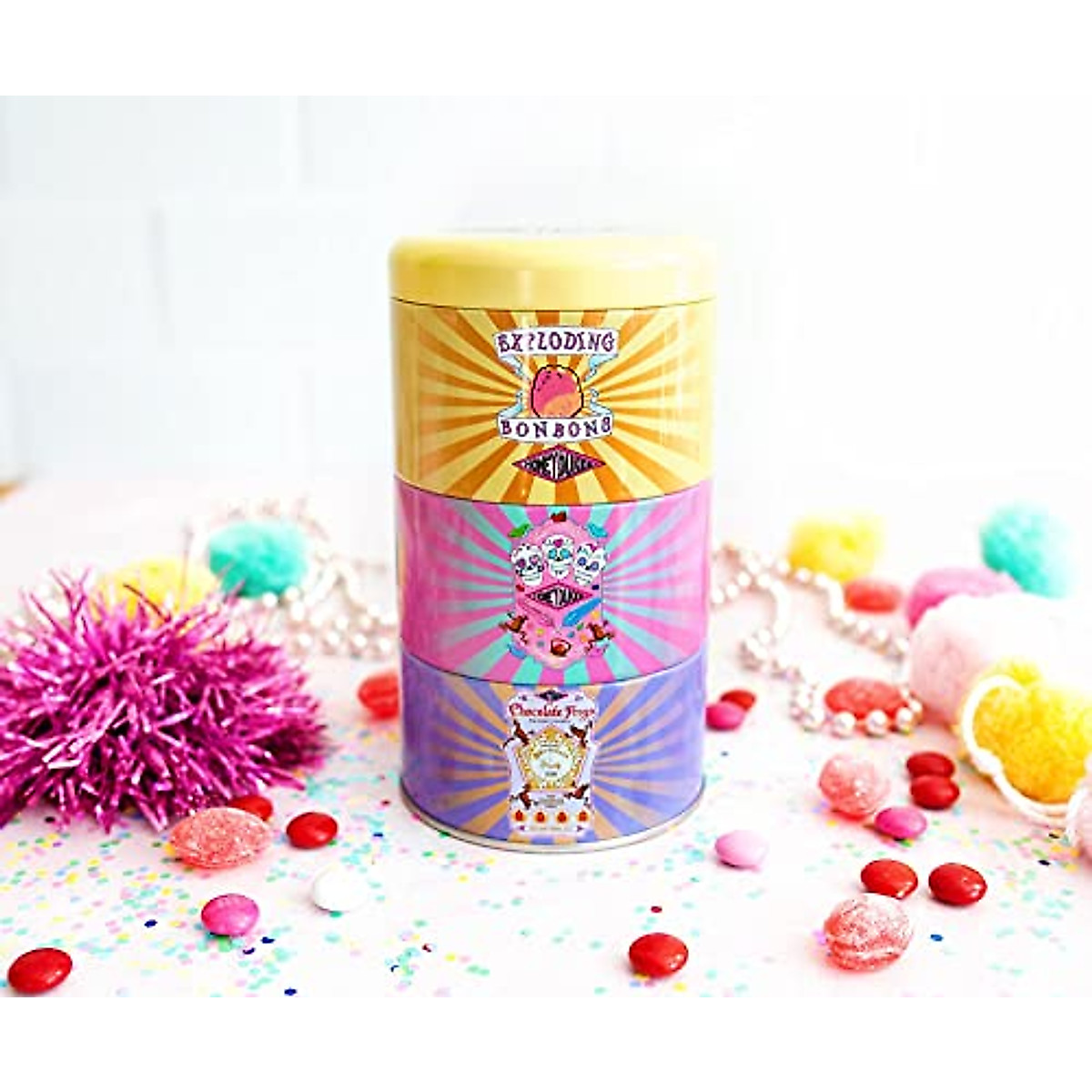 Harry Potter Honeydukes Stacking Tins Of Scented Soy Wax Candles, Set of 3 With Unique Fragrances | 25-Hour Burn Time For Cleansing | Home Decor Housewarming Essentials, Wizarding World Hogwarts Gifts