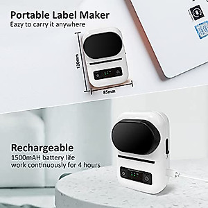 LERANDA Label Maker, Portable Bluetooth Thermal Label Printer for Barcode, Clothing, Organizing, Small Business, Office, Home, Easy to Use, Support with iOS & Android, with 1.96x1.18 inch Label