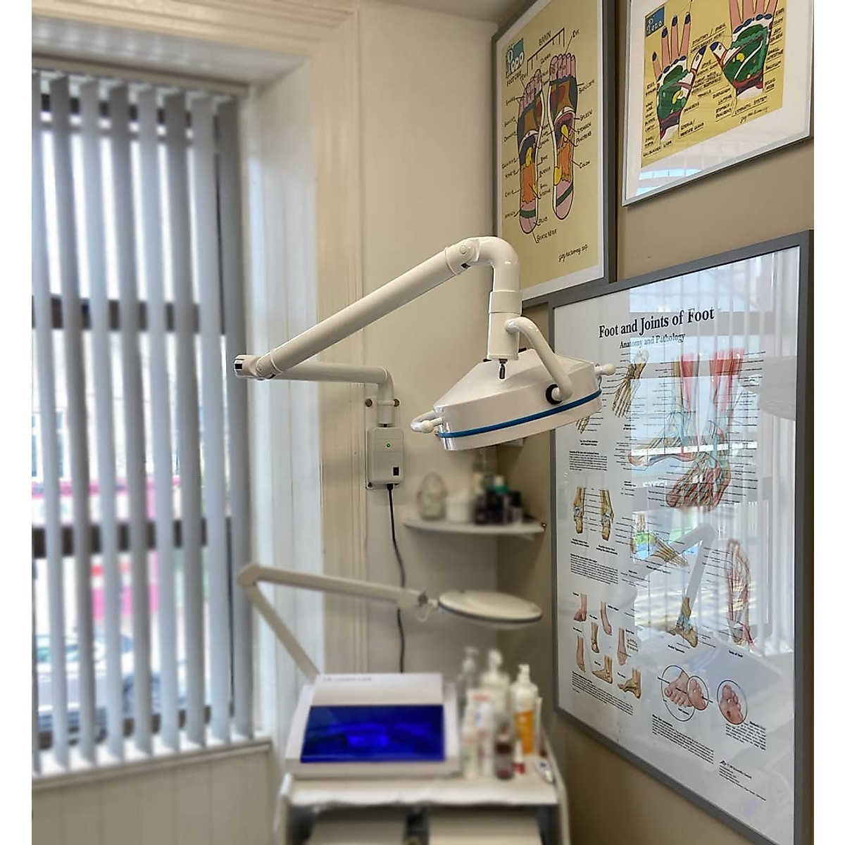 72W LED Stomatology Cold Light Shadowless Lamp Surgical Wall-Mounted Lamp Beauty Tattoo Pet Surgery Shadowless Light 24 Bulbs