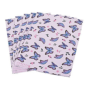 Central 23-6 Wrapping Paper Sheets - Purple Butterflies - GiftWrap for Girls Women - Birthday Gift Wrap - Recyclable - Made in the UK