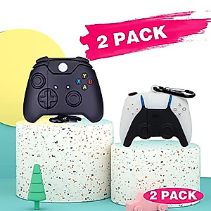 2 Pack Mulafnxal for Airpod 1/2 Case Cute Cartoon 3D Unique Silicone Cover Funny Fashion Fun Cool Character Stylish Design Air Pods Cases Women Girls Boys Teen for Airpods 1/2 Black&White Handy