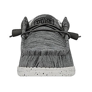 Hey Dude Men's Wally Stretch Stone White Size 10| Men's Loafers | Men's Slip On Shoes | Comfortable & Light-Weight