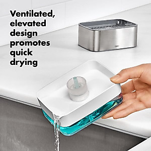 OXO Good Grips Stainless Steel Soap Dispensing Sponge Holder - Clear, One Size