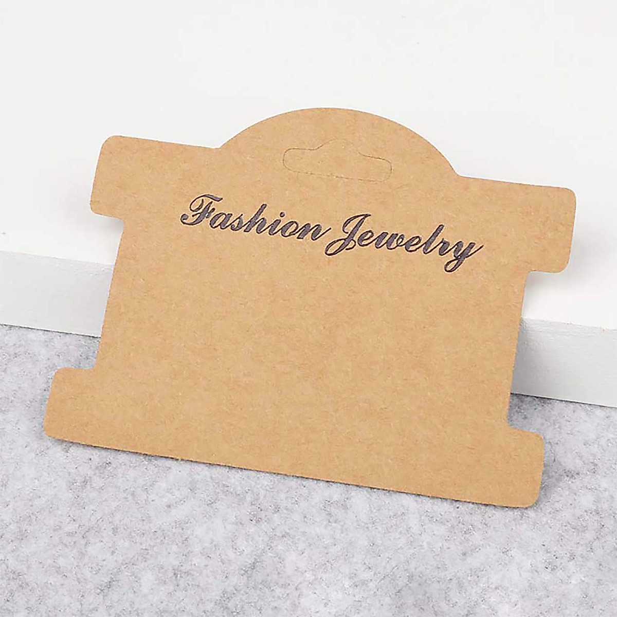 100pcs Jewelry Display Cards Bracelet Display Cards Necklace Card Holder Hanging Cards Earrings Showing Tags (3.7x3 in, Brown)