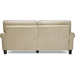Serta Copenhagen 78" Sofa - Pillowed Back Cushions and Rounded Arms, Durable Modern Upholstered Fabric - Marzipan