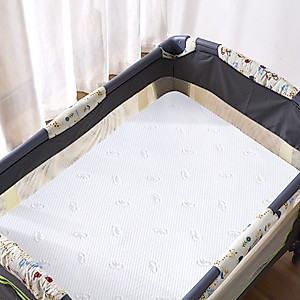 Mattress Protector for Pack n Play Waterproof,（Machine Washable White） Premium Quilted Pack n Play Sheets/Playard Sheet Cover 38X26inch fits for Baby Foldable and Playard Mattress, Portable Mini Crib