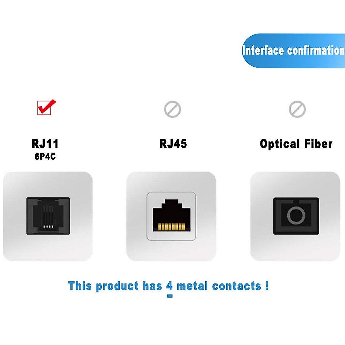 Telephone Splitter, 3-Pack RJ11 Male to Female Two Way Phone Line Splitter Converter Cable