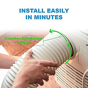 Modda Exhaust Hose for Portable Air Conditioner - 5 Inch Diameter - Universal - Flexible Counter-Clockwise AC Exhaust Hose (59 Inch Length)