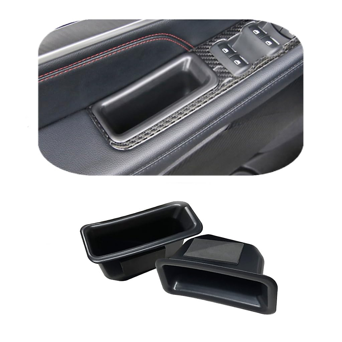 Vesul Front Row Door Side Storage Box Compatible with Ford Explorer 2016 2017 2018 2019 Armrest Phone Container Door Organizer Handle Pocket ABS Tray Insert Glove Pallet