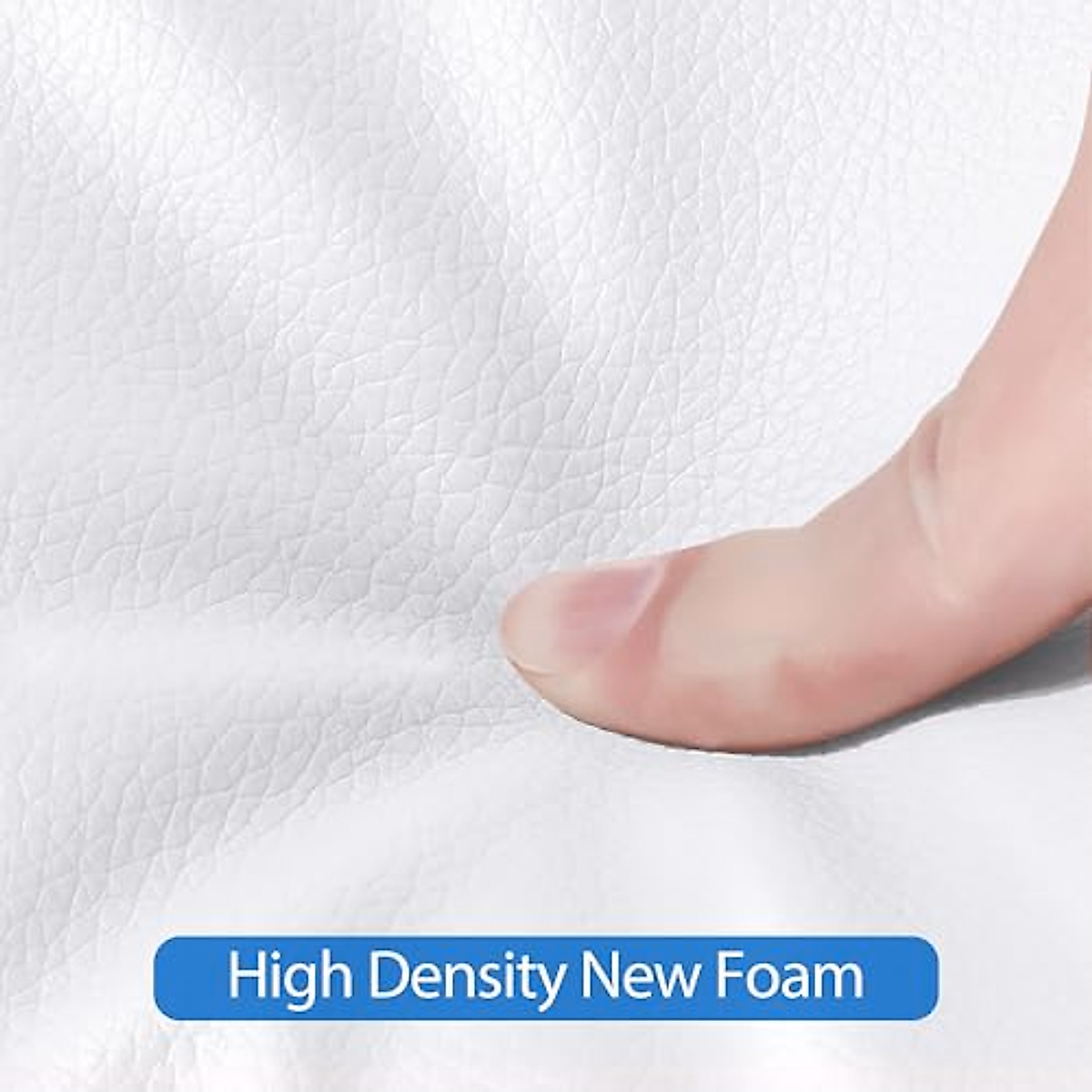 Topeakmart White Leather Chair, Modern and Comfy Faux Leather Accent Chair, Upholstered Barrel Chair Club Chair with Wooden Legs for Living Room Bedroom Waiting Room, Set of 2, White