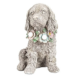 Ovewios Garden Statue Dog Memorial Gifts - Yard Art Decoration with Solar LED Lights Waterproof Resin Garden Figurine Decor for Outdoor Patio Yard Lawn Ornament
