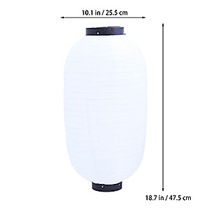 OSALADI Japanese Style Hanging Lantern White Blank Foldable Silk Sushi Lantern Waterproof Hanging Pendant for Traditional Festive Wedding Home Street Decor