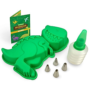 Handstand Kitchen Dinosaur Buddies 7-piece Real Cake Baking Set with Recipes