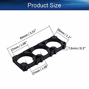 Auniwaig 50PCS Cell Spacer 26650 Battery Plastic Holder Bracket,Triple Battery Holder Bracket Battery Pack Bracket for DIY Fixed Battery