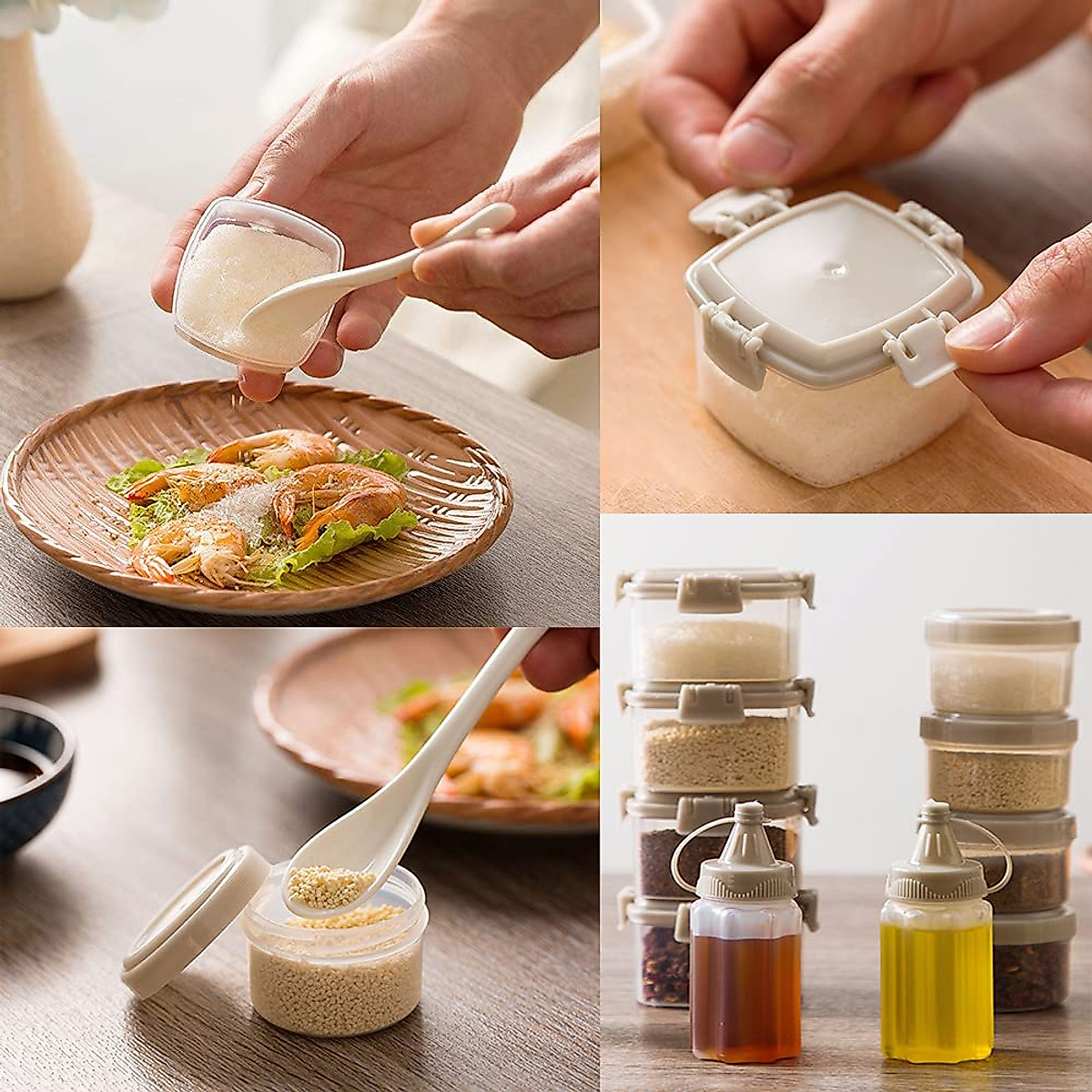 RAYNAG 8pcs Mini Condiment Squeeze Bottle Sauce Containers Ketchup Bottles Portable Honey/Oil Dressing Bottles Dipping Container for Lunch Box Picnic Trave, PP, 1Oz