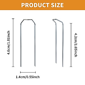 100 Pieces Greening Pins, 1.7 Inch Floral U-Pins Plant Pins Floral Fern Pins for Flower Picks Stems Straw Wreaths Holiday Arrangements DIY Craft Projects (Silver, 100)