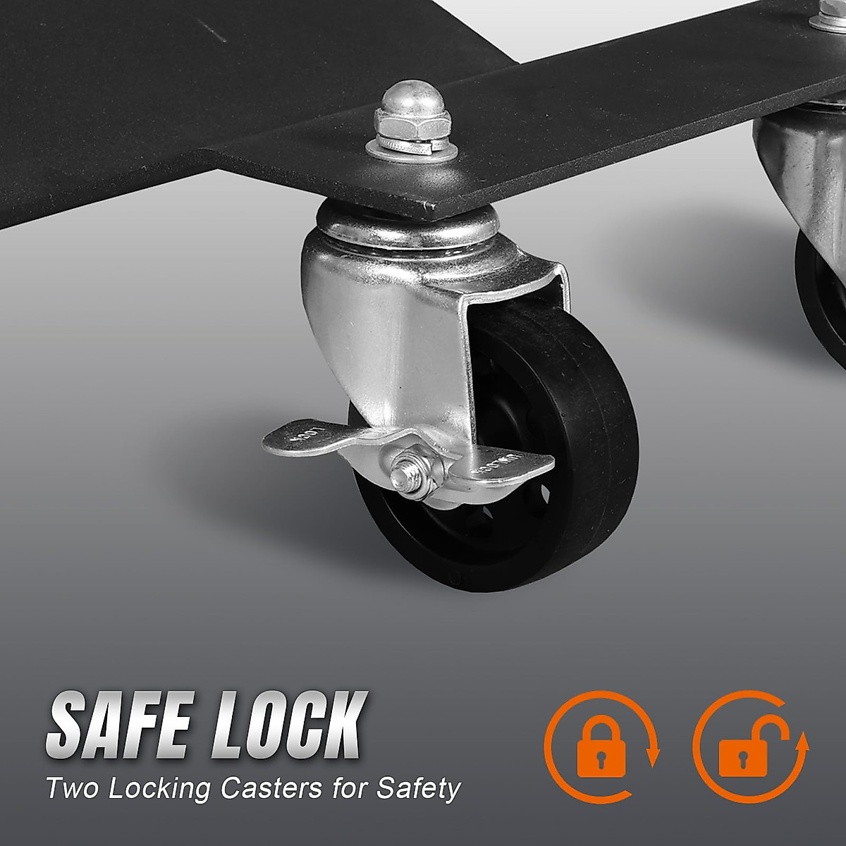 Jack Boss Car Dolly Set of 4, 6000lbs Capacity Wheel Dolly, Heavy Duty Vehicle Tire Skates, Steel Car Roller Dolly Moving Cars, Trucks, Black