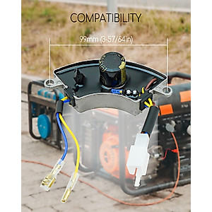 2-4KW Generator AVR Automatic Voltage Regulator Fit for Generac Champion Firman Westinghouse Honda Predator And More, Automatic Voltage Regulator Rectifier with Carbon Brush