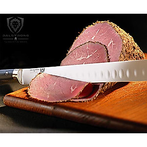 Dalstrong Slicing Knife - 12 inch - Gladiator Series Elite - Granton Edge - Forged High-Carbon German Steel Kitchen Knife - G10 Handle - Razor Sharp Carving Knife - w/Sheath - Slicer - NSF Certified