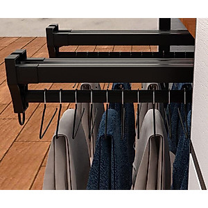 Necygoo Pull Out Closet Rods Retractable 41cm 16” Pants Hanger Clothes Rack with Screws Valet Rod for Closet Pull Out