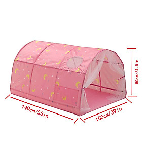 Kids Tent, Boys Girls Play Tents Bed Tents, Portable Baby Toddlers Sleeping Tent with Double Net Curtain for Bedroom Decor Indoor Games (Pink)
