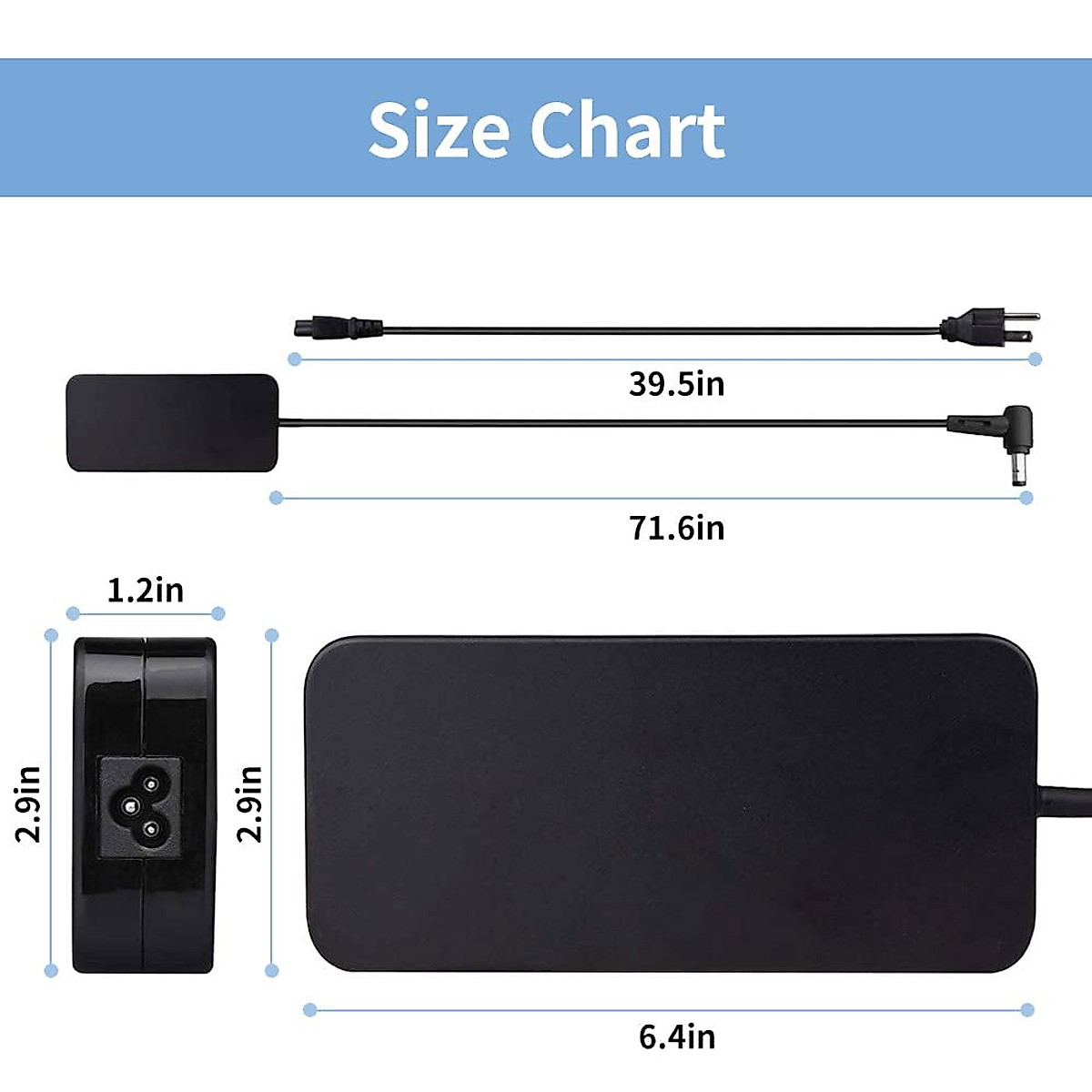 FUNPOWER 180W AC Charger Fit for ADP-180MB F FA180PM111 Asus ROG G752VL G751JM G751JL G750JX G750JM G750JW G750JS GL502VT G75VX G75VW ADP180MB F 0