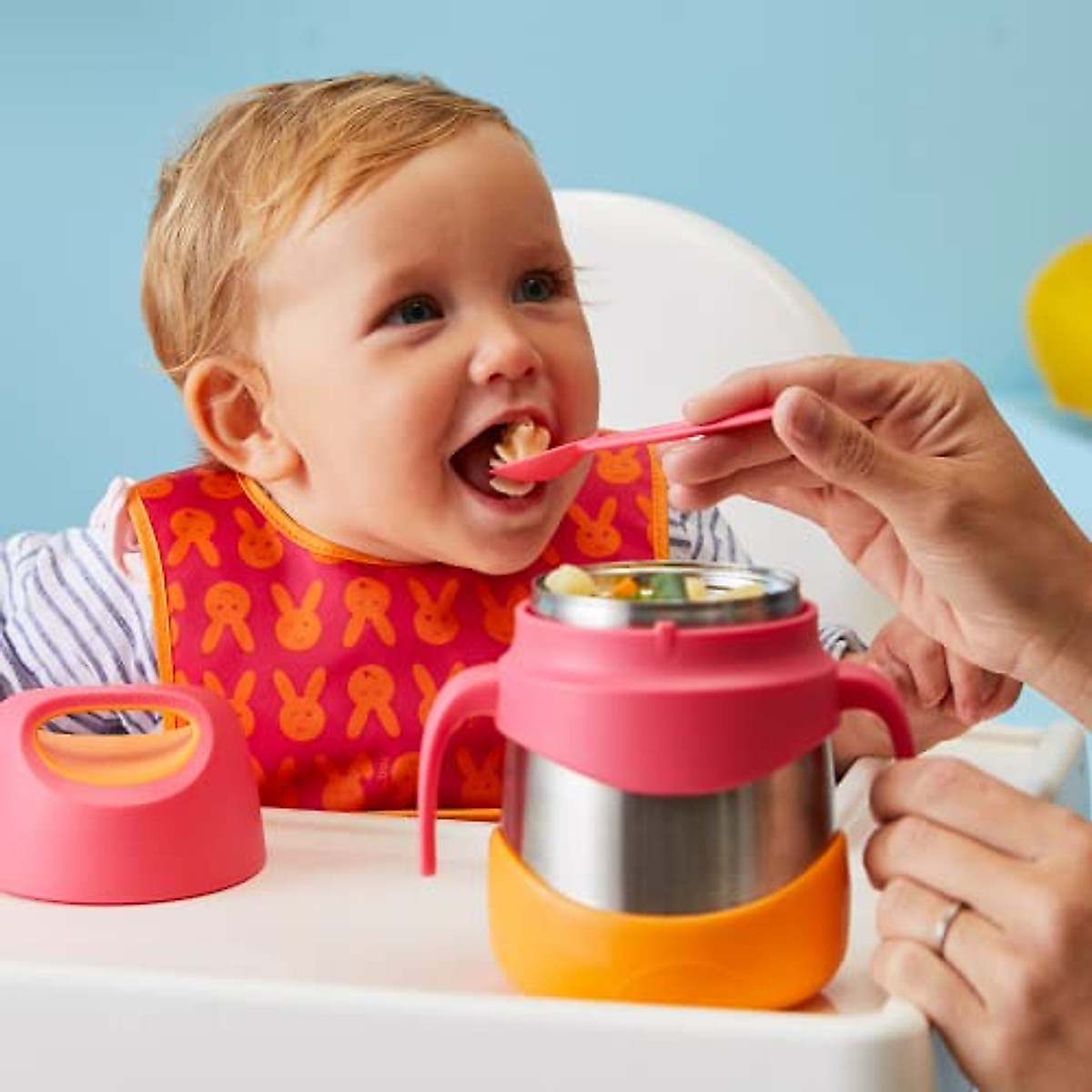 b.box Insulated Food Jar with Spork for Toddlers | Easy Open Container for Toddlers | Stainless Steel, 5hrs + of Perfect temperatures | Dishwasher Safe, BPA Free (Lemon Sherbet, 11 oz)