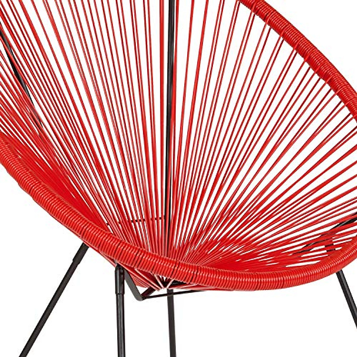 EMMA + OLIVER Red Papasan Bungee Lounge Chair