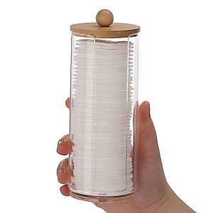 Tecbeauty Cotton Pads Holder Makeup Removers Bathroom Organizer Storage Cotton Rounds, Clear
