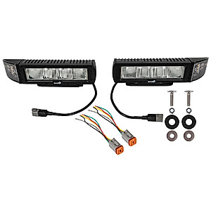 Buyers Products SAM 1312100 Low Profile Heated LED Snow Plow Lights, Tempered Glass Lens, Aluminum Housing, 6 Pin Deutsch Connector, Dual Post Mount, FMVSS108 Compliant, Snow Plow Accessories