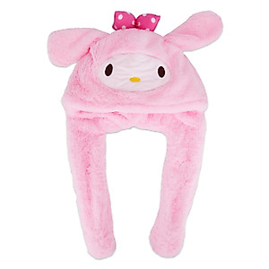 Roffatide Anime Melody Ear Moving Jumping Hat Fluffy Beanie Cap Soft Warm Winter Head Wear Cute Hats for Women Pink