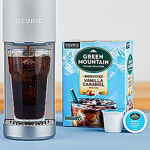 Green Mountain Coffee Roasters Brew Over Ice Vanilla Caramel, Single Serve Keurig K-Cup Pods, Flavored Iced Coffee, 12 Count