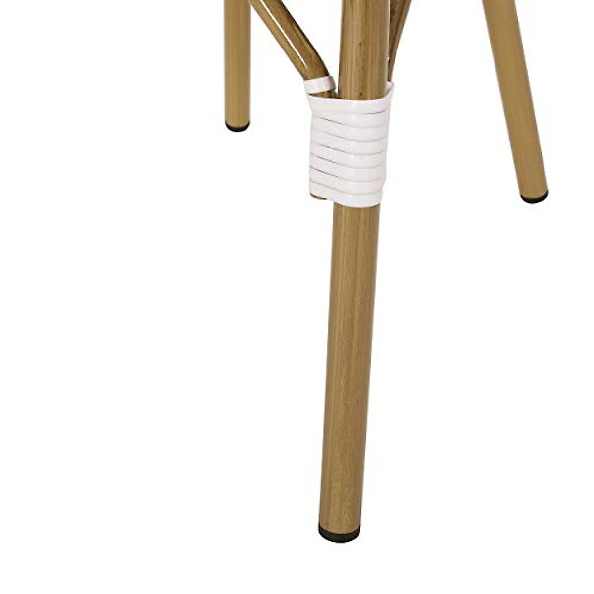 Christopher Knight Home Philomena Outdoor French Bistro Chair (Set of 2), Black + White + Bamboo Print Finish