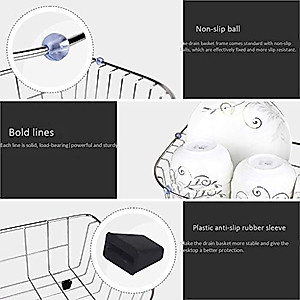 STRAW Kitchen Storage Rack, Expandable Dish Drying Rack, Over the Sink Dish Rack, In Sink Or On Counter Dish Drainer with Utensil