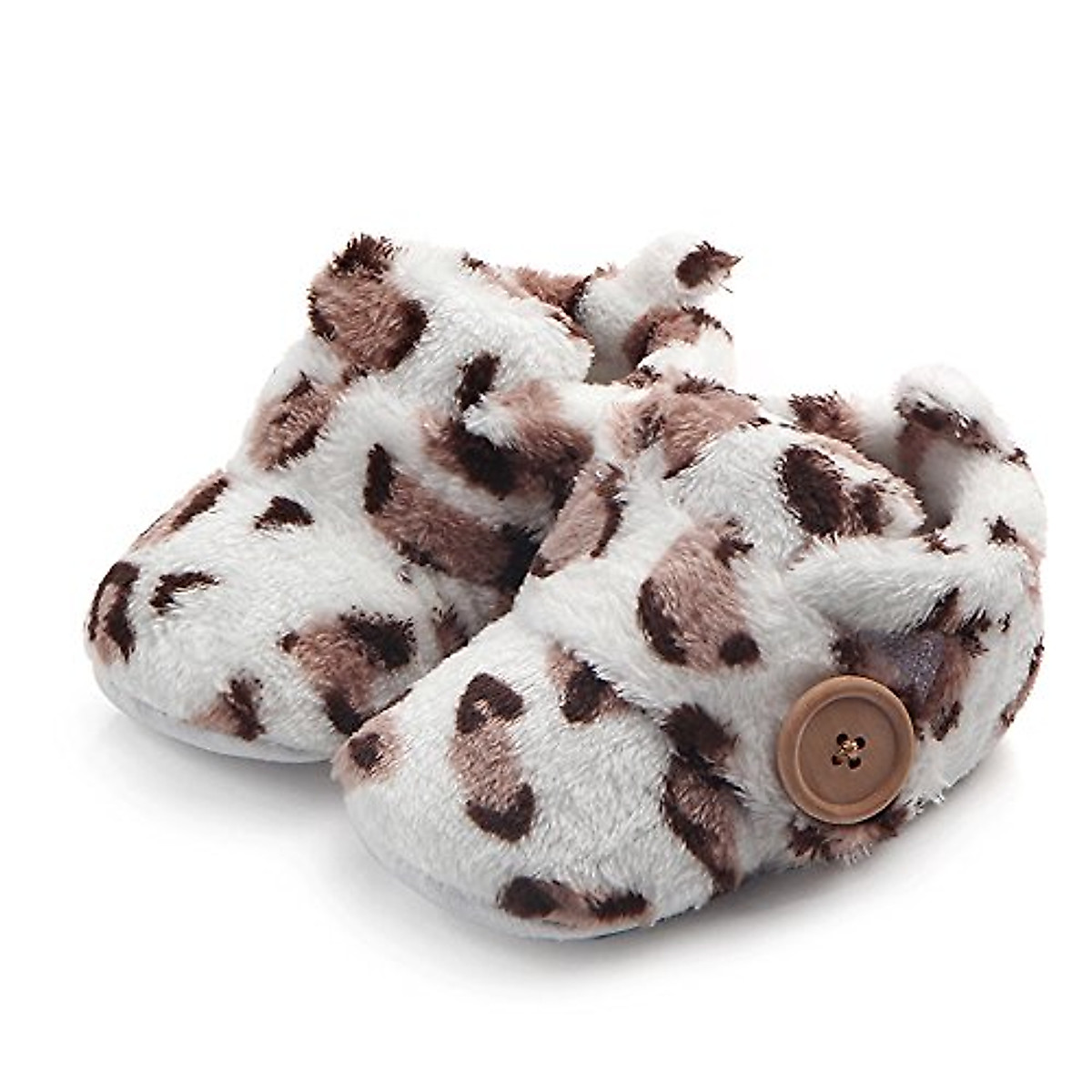 Newborn Boy Girl Soft Fleece Booties First Walkers Baby Shoes Warm Winter Socks House Shoes (3-6Month, Brown)