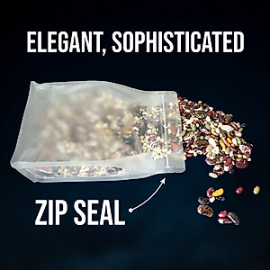 50 Pack Matte Frosted Ziplock Bag with Wide Square Flat Bottom - Semi-Transparent, Food Grade Packaging for Snacks, Candy, and More - Recyclable PET & PE Material