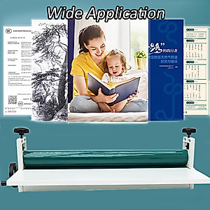 INTBUYING 14Inch Cold Manual Laminator All Metal Frame 360MM Manual Cold Roll Laminator Mount Laminating Machine