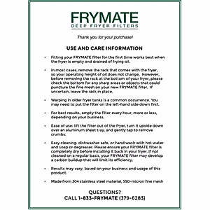 Frymate Commercial Deep Fryer Filter AF45 13.75" x 13.75", Stainless Steel Mesh Skimmer Fryer Strainer, Increase Fryer Oil Lifespan up to 40%