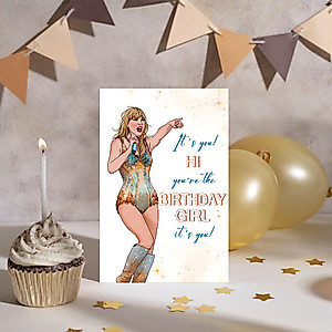Inbufruy Funny Birthday Card for Her, Happy Birthday Card Gifts for Sister Niece Daughter Best Friend, It's You Hi You're The Birthday Girl It's You
