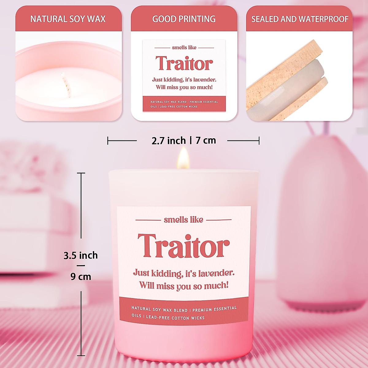 Coworker Leaving Gifts for Women - Unique Lavender Soy Wax Candle 13oz, Going Away Gift, New Job Gifts, Retirement Gifts, Goodbye Gifts, Farewell Gifts for Coworker, Women, Men, Friends