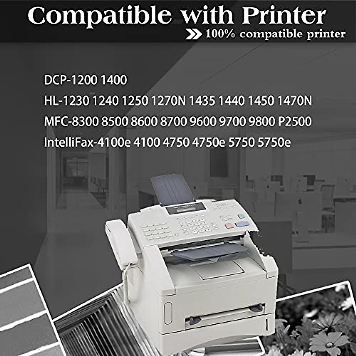 MitoColor 2 Pack DR-400 Drum Unit Compatible for Brother DR400 Replacement for DCP-1200 1400 HL-1230 1250 1435 1440 1450 1470N MFC-8300 8600 8700 9700 9800 IntelliFax-4100e 4100 5750 5750e Printer