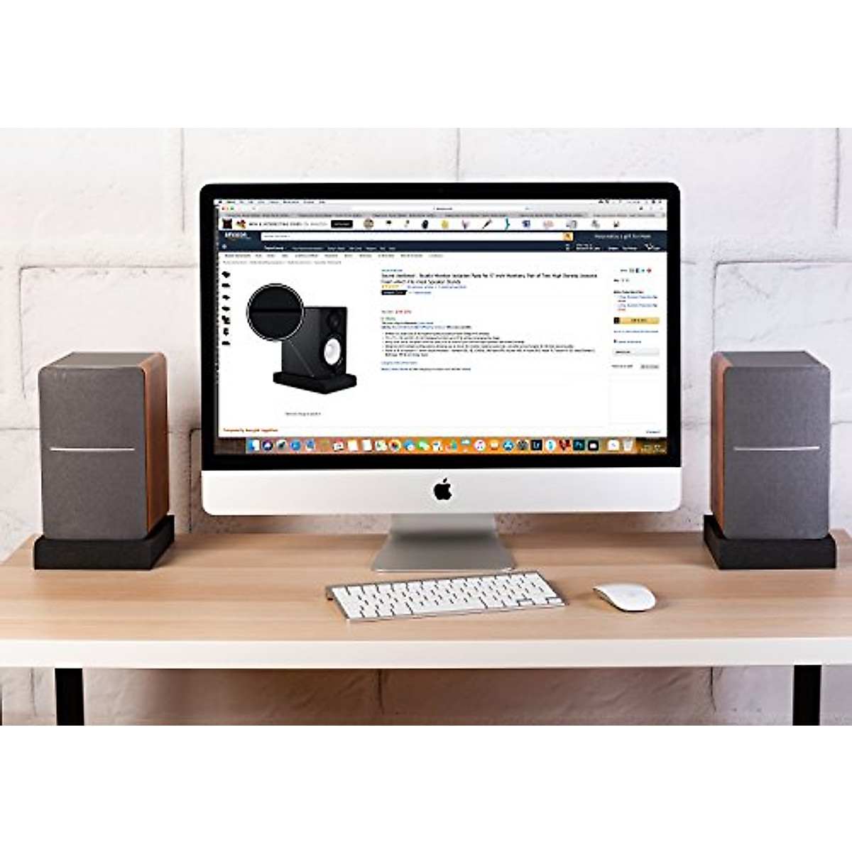 Sound Addicted - Studio Monitor Isolation Pads for 3-4.5 inches Small Speakers, Pair of 2 High Density Dampening Acoustic Stands Foam which Fits Most Bookshelf’s and Desktops | SMPad 4
