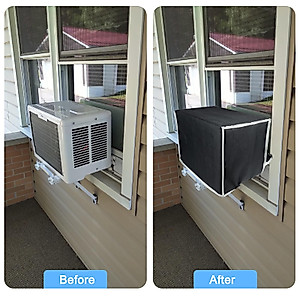 Heavy Duty Air Conditioner Cover Outside Unit for Midea U Shaped 8000/10000/120000 BTU Garpernics Air Conditioner Winter Cover outside,Window AC Cover Outdoor with Straps Dust-proof waterproof