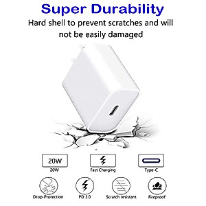 iPhone Super Fast Charger【Apple MFi Certified】 20W Rapid Wall Charger Block PD Adapter USB C to Lightning Cable with 6FT Fast Charging Cable Compatible with iPhone 13/12/11 Pro Max,Mini,Pro/XR/8 Plus